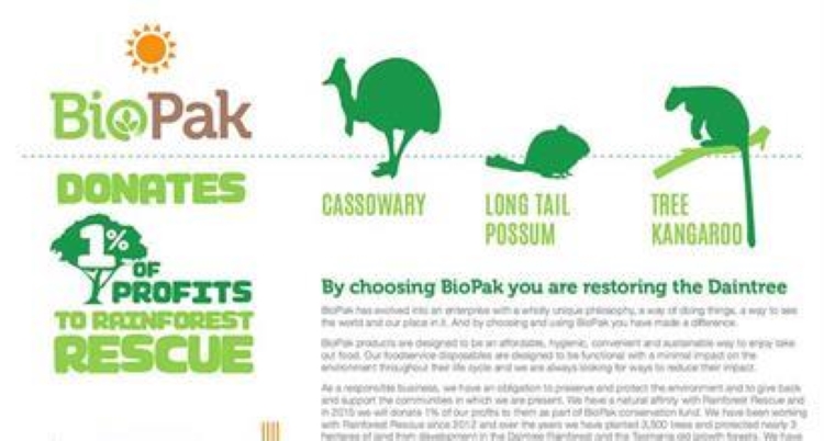 Rainforest Rescue News - 1% for the Rainforest - BioPak & Rainforest Rescue