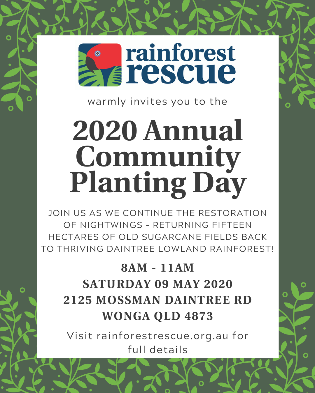 Rainforest Rescue News - 2020 Annual Community Tree Planting Day